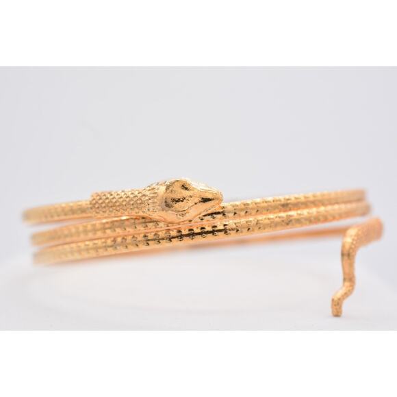 Unbranded | Jewelry | Vintage Snake Armlet Cuff Coil Serpent Gold Tone ...